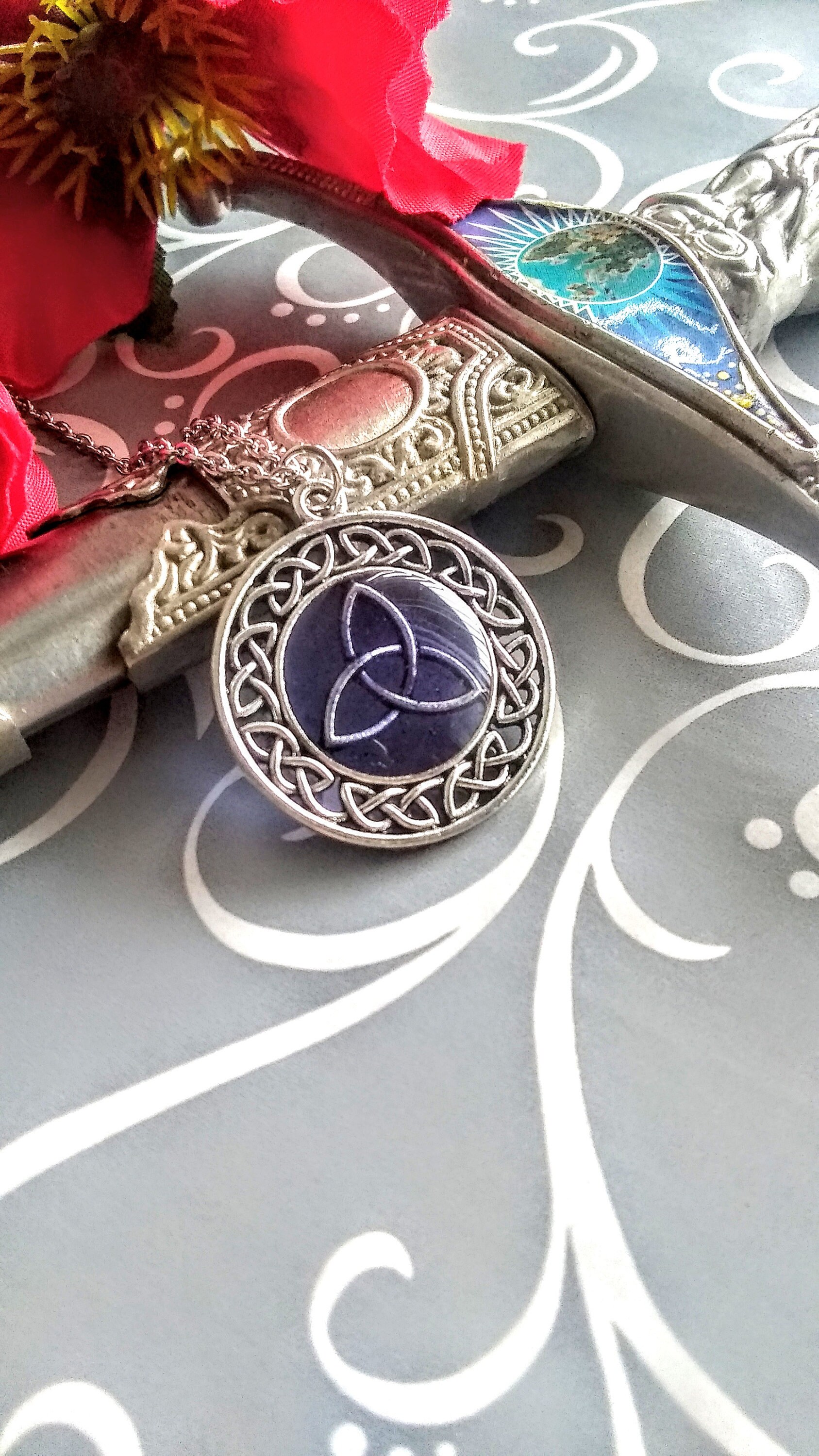 Trinity Amulet Celtic Knot Necklace Celtic Trinity Elven - Etsy