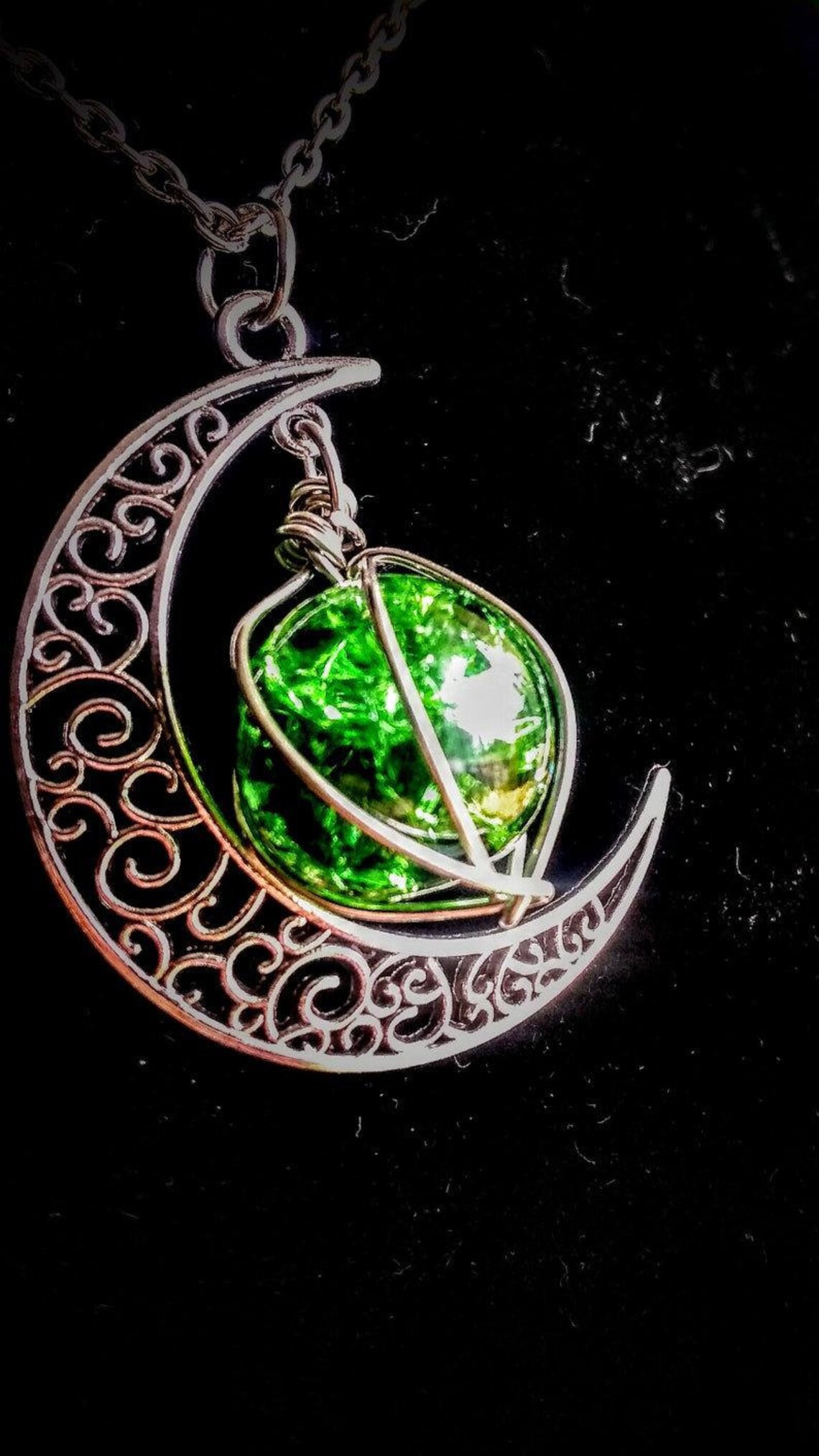 Elvish Moon Necklace Fantasy Crescent Moon Necklace Elven - Etsy