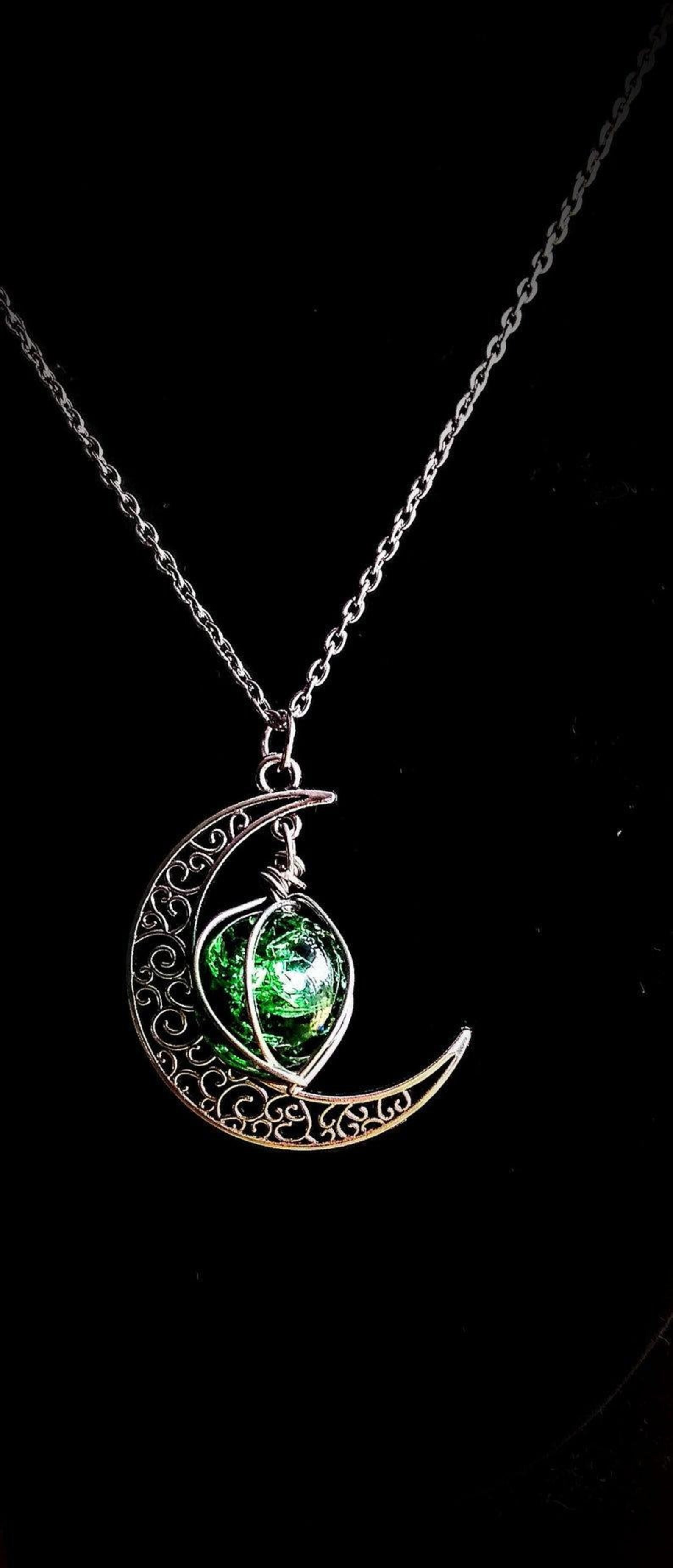 Elvish Moon Necklace Fantasy Crescent Moon Necklace Elven - Etsy