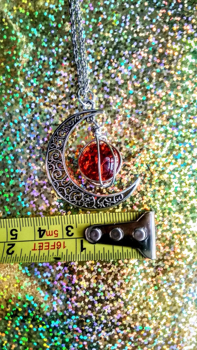 Blood Moon Necklace Elvish Moon Necklace Crescent Moon | Etsy
