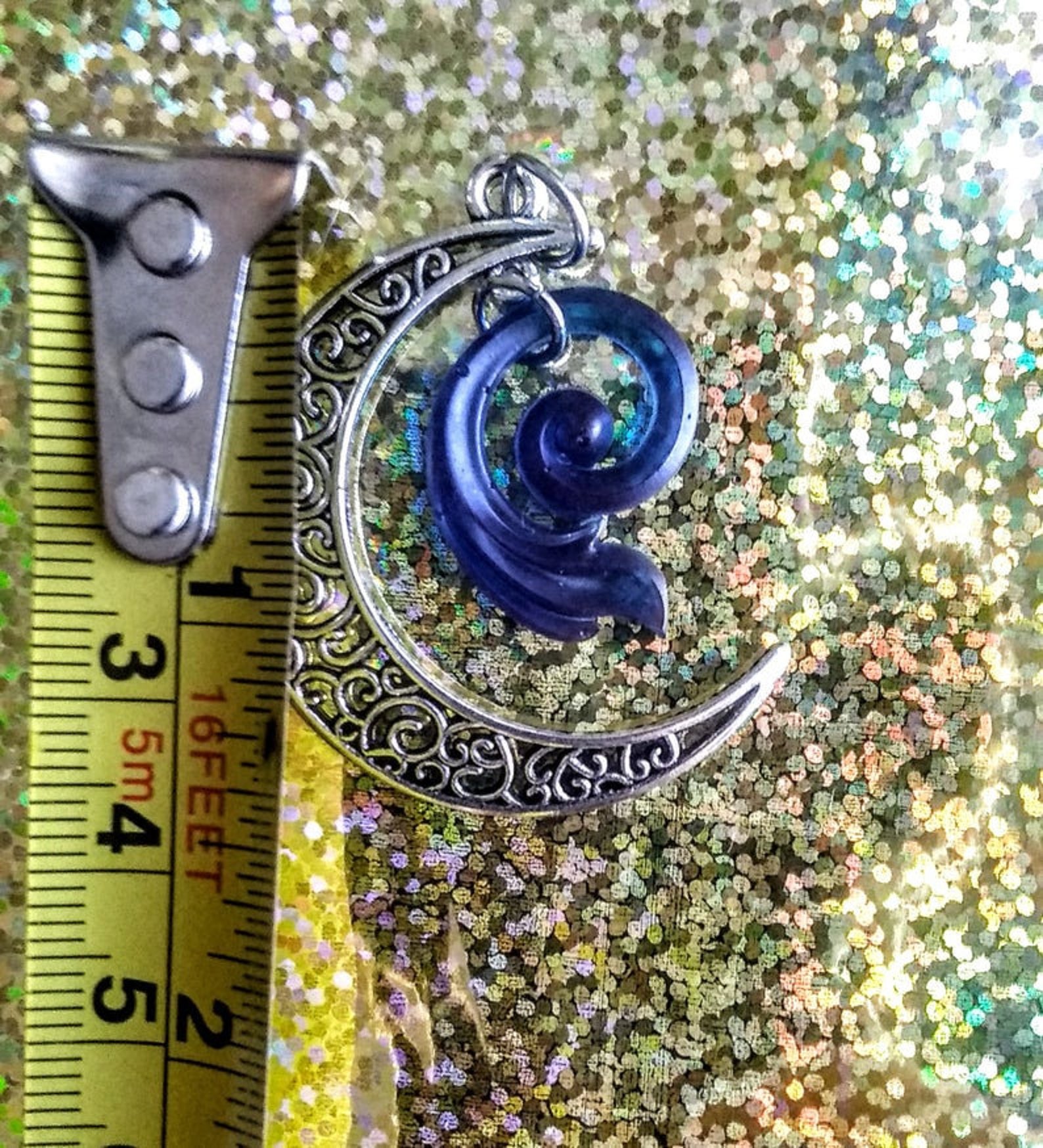 Moon and Water Necklace Elvish Necklace Crescent Moon - Etsy