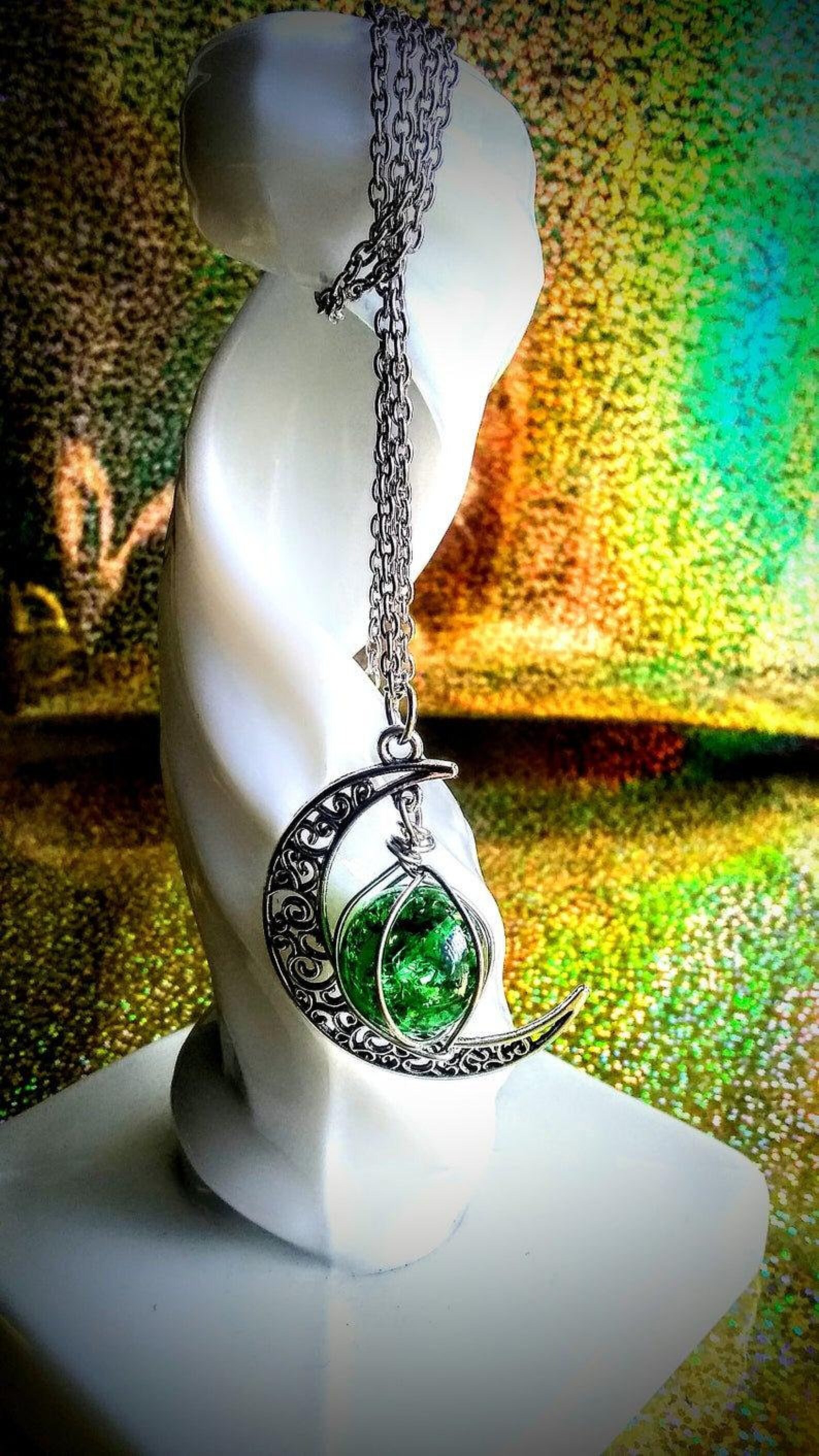 Elvish Moon Necklace Fantasy Crescent Moon Necklace Elven - Etsy