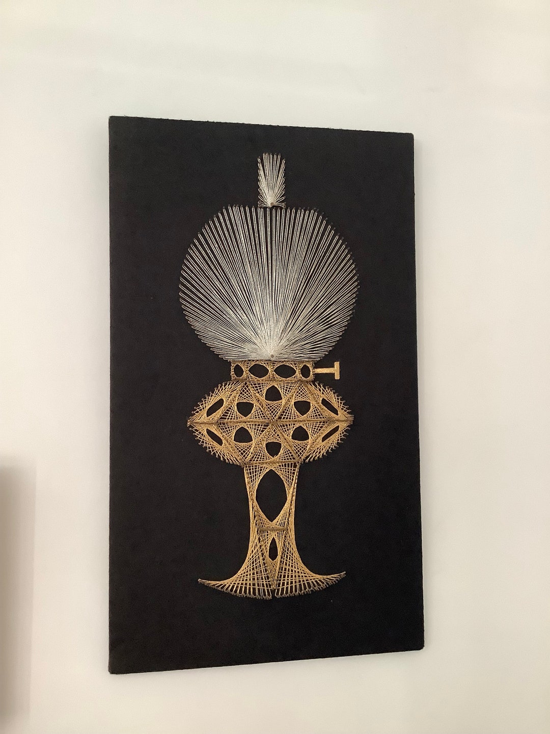 Vintage Mid Century String Art: Oil Lamp Wall Hanging - Etsy