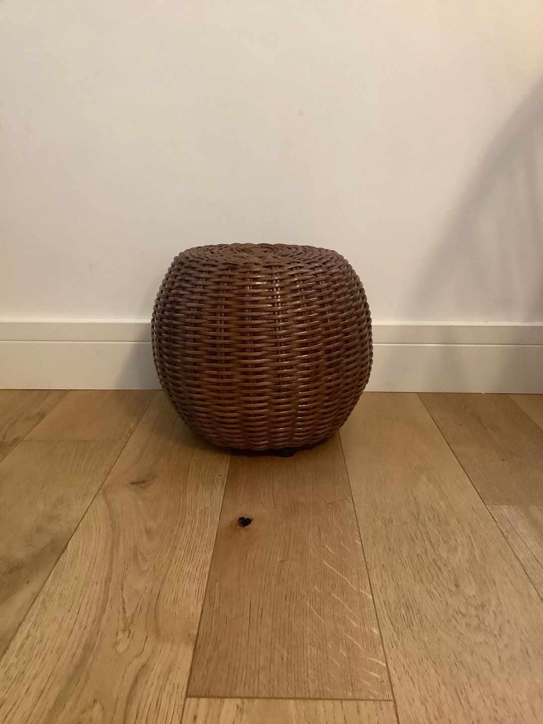 Vintage Wicker Footstool, Mid Century Wicker Foot Stool, Wicker Plant ...