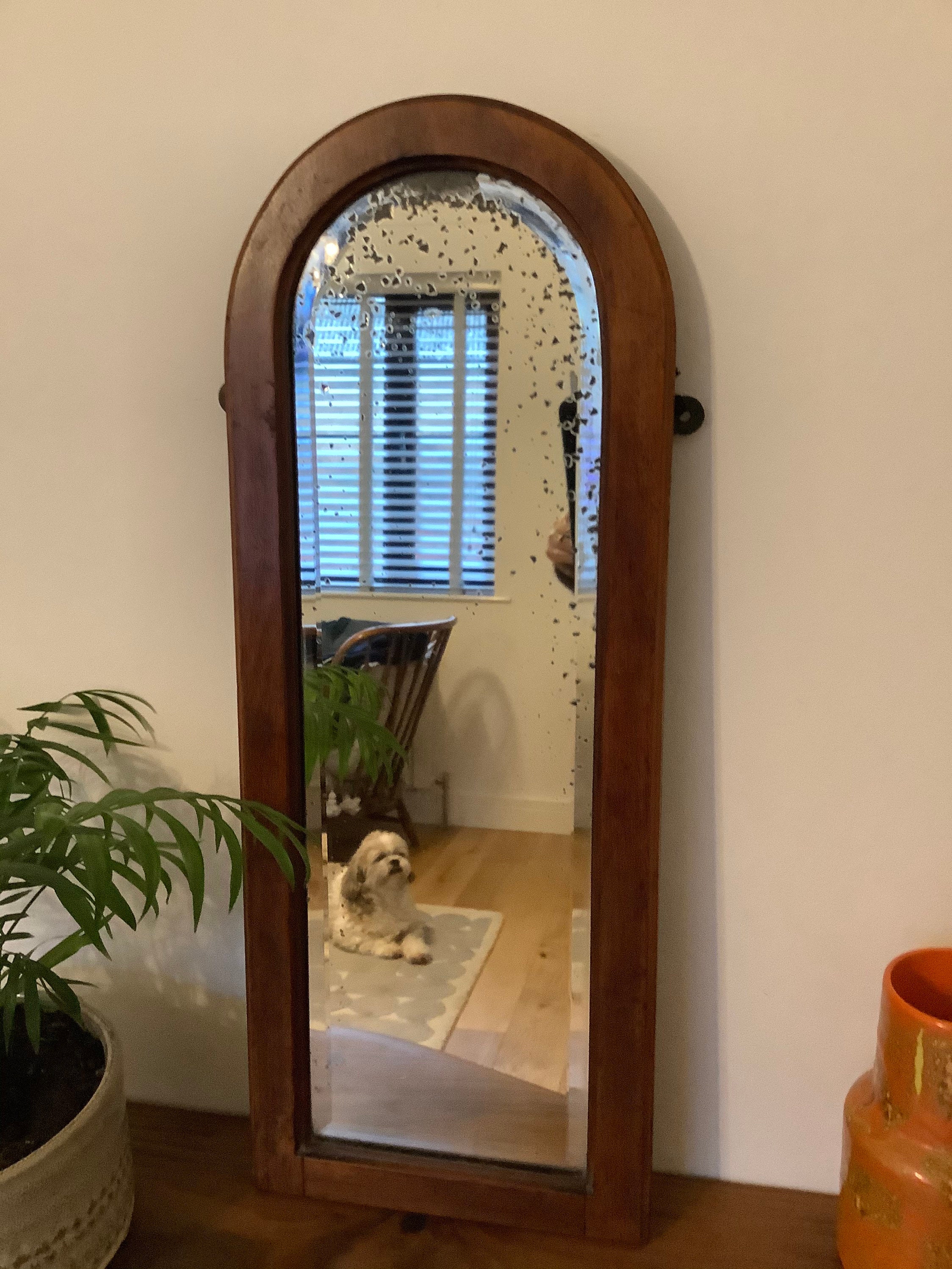 Stunning antique mahogany frame arch shape distressed mirror | Etsy