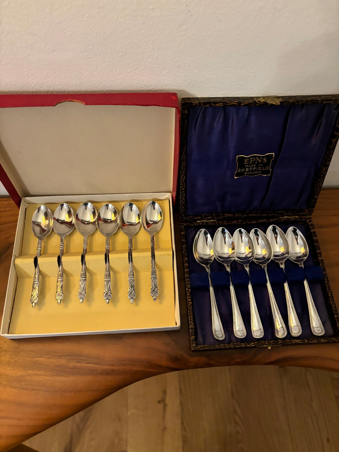 Vintage Apostle Teaspoons, Mid Century Teaspoons, Boxed Teaspoons, EPNS ...