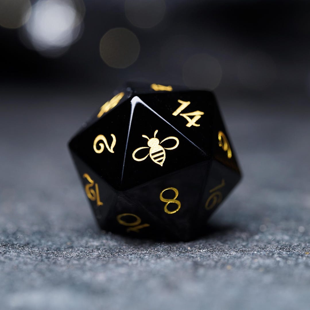 Obsidian DND Dice Set,hand Carved Black Polyhedral Dice,for Dungeons ...