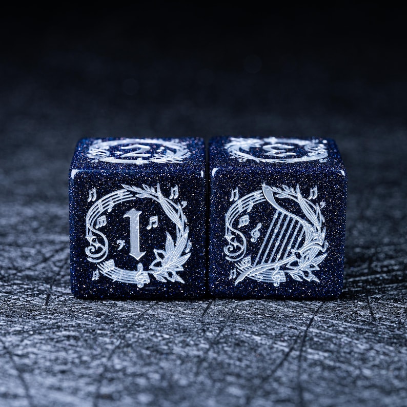 Blue Sandstone Dice Set: Original Design Polyhedral RPG D20 - Etsy