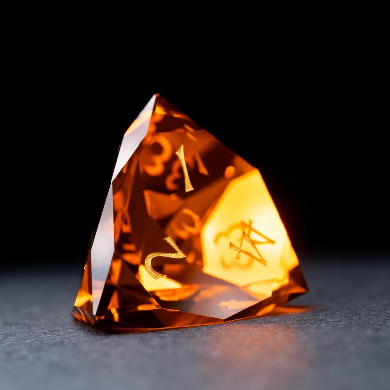 Yellow Crystal Dnd Dice Set: Hand Carved Polyhedral Gemstone Dice - Etsy