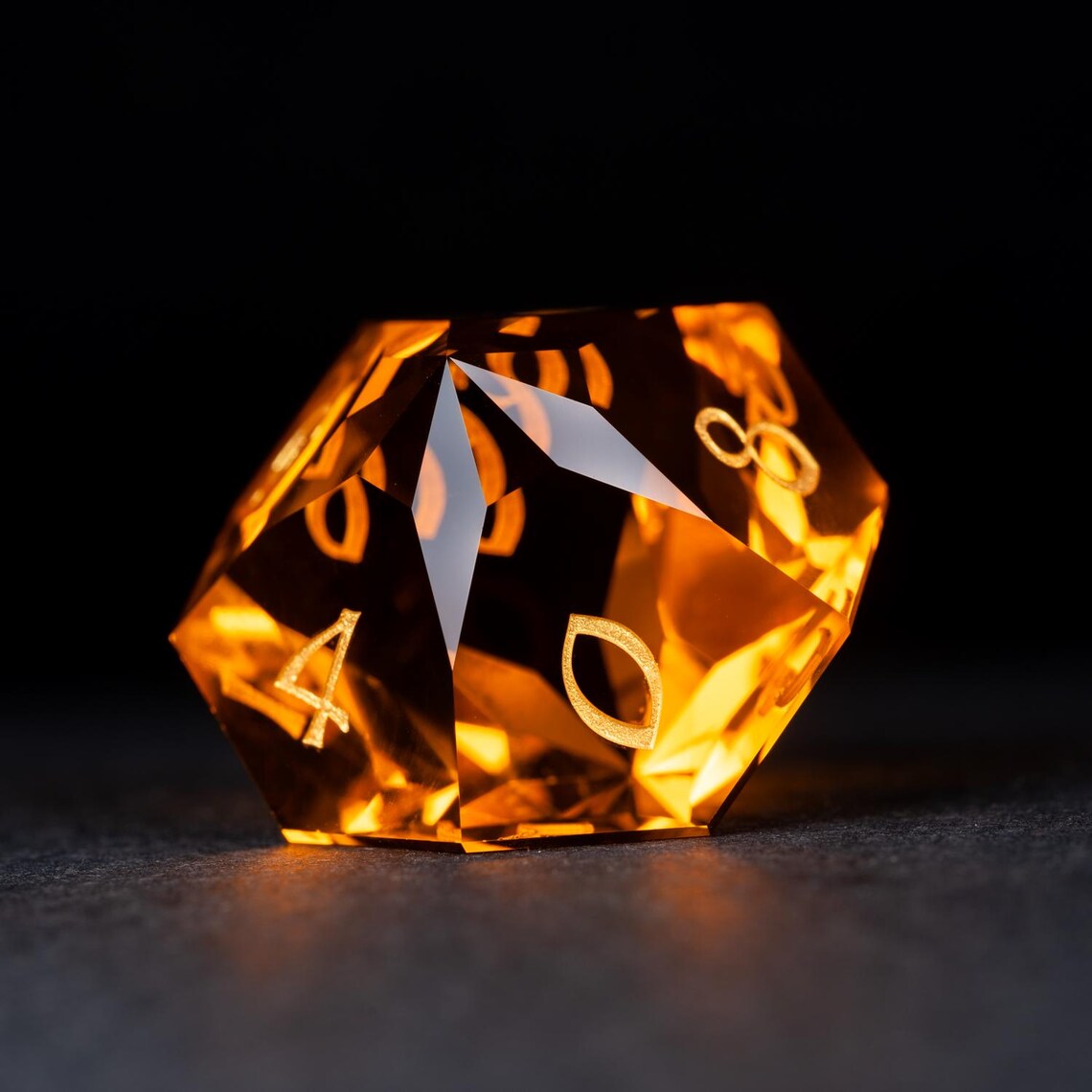 Yellow Crystal Dnd Dice Set: Hand Carved Polyhedral Gemstone Dice - Etsy