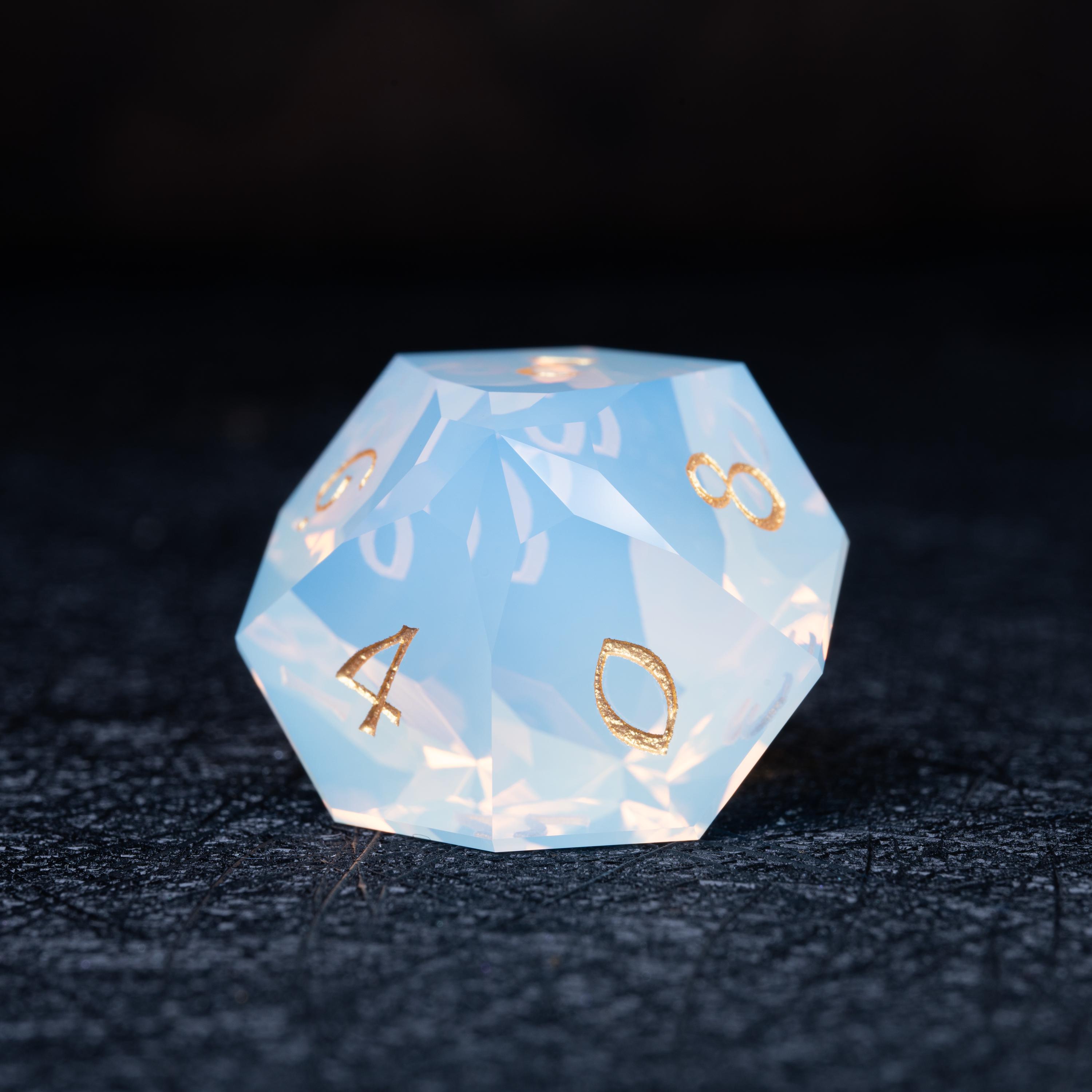 Handmade Dice Opal Gemstone DND Dice Set: Moon Style Polyhedral Dice ...