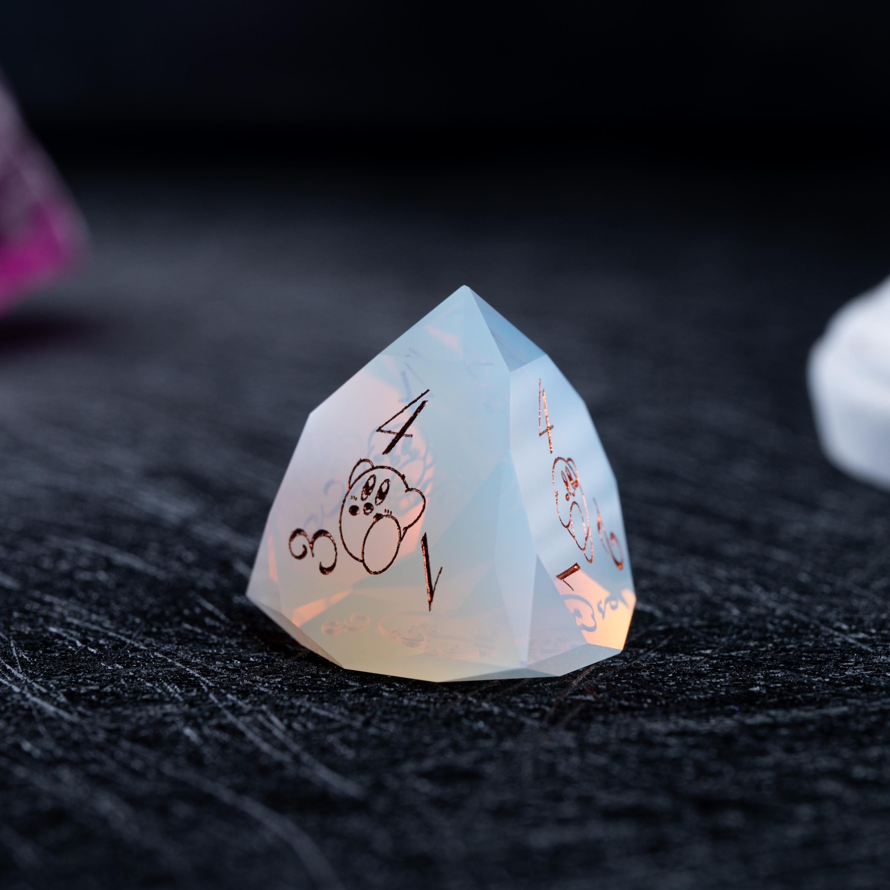 Opal DND Dice Set Hand Carved Polyhedral Gemstone Dice - Etsy