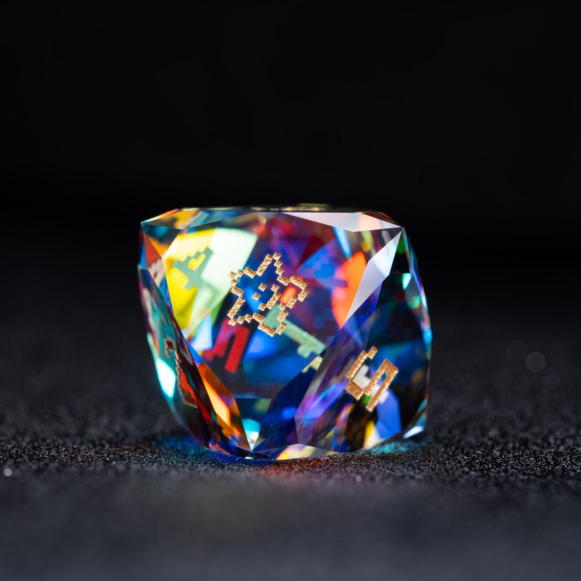 Rainbow Crystal Dice Set: Hand-carved Gemstone Polyhedral Dice - Etsy