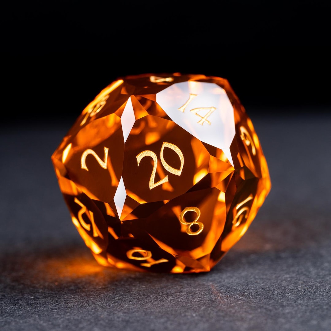 Yellow Crystal Dnd Dice Set: Hand Carved Polyhedral Gemstone Dice - Etsy
