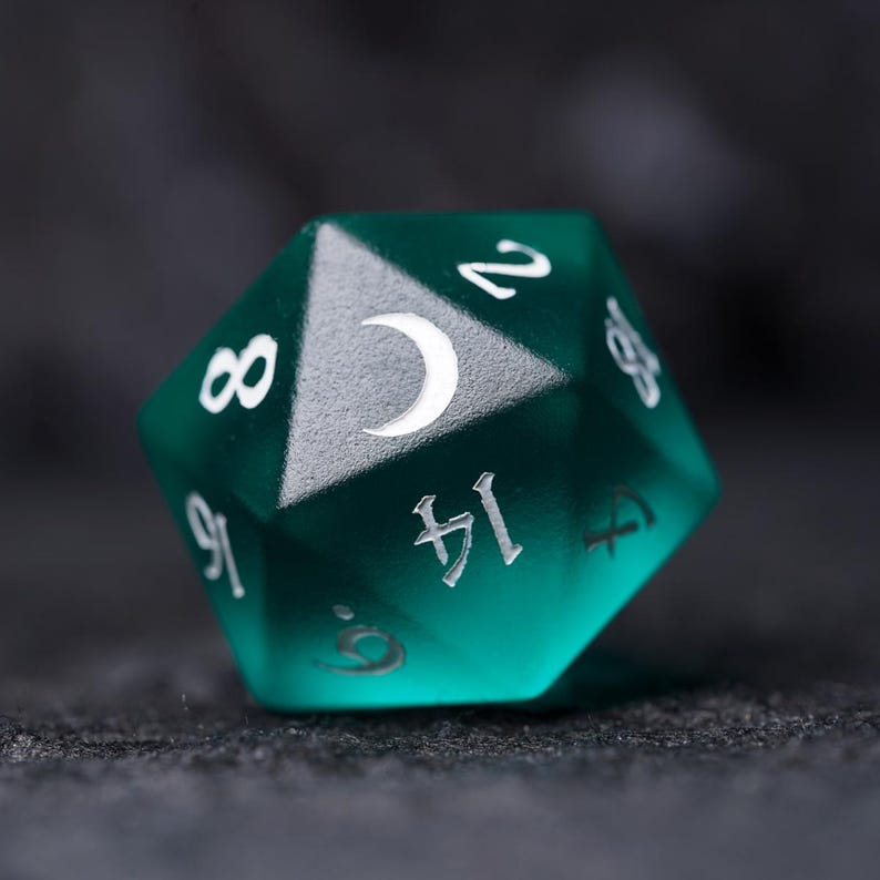 Hand Carved Gemstone Dice Set: Moon D20, Original Design - Etsy