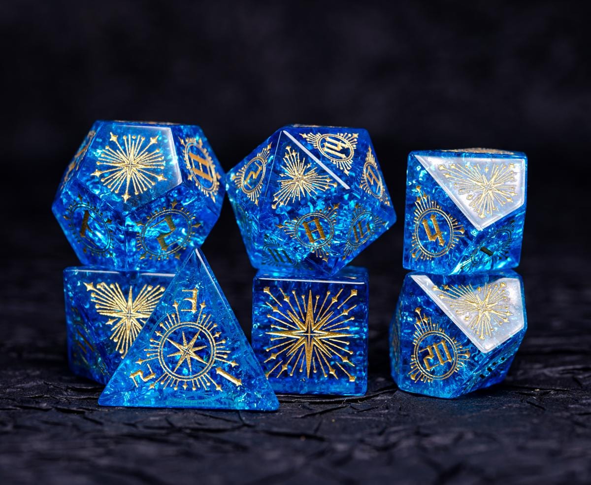 Full Set Gemstone Polyhedral Dice,dungeons and Dragon RPG Dice - Etsy