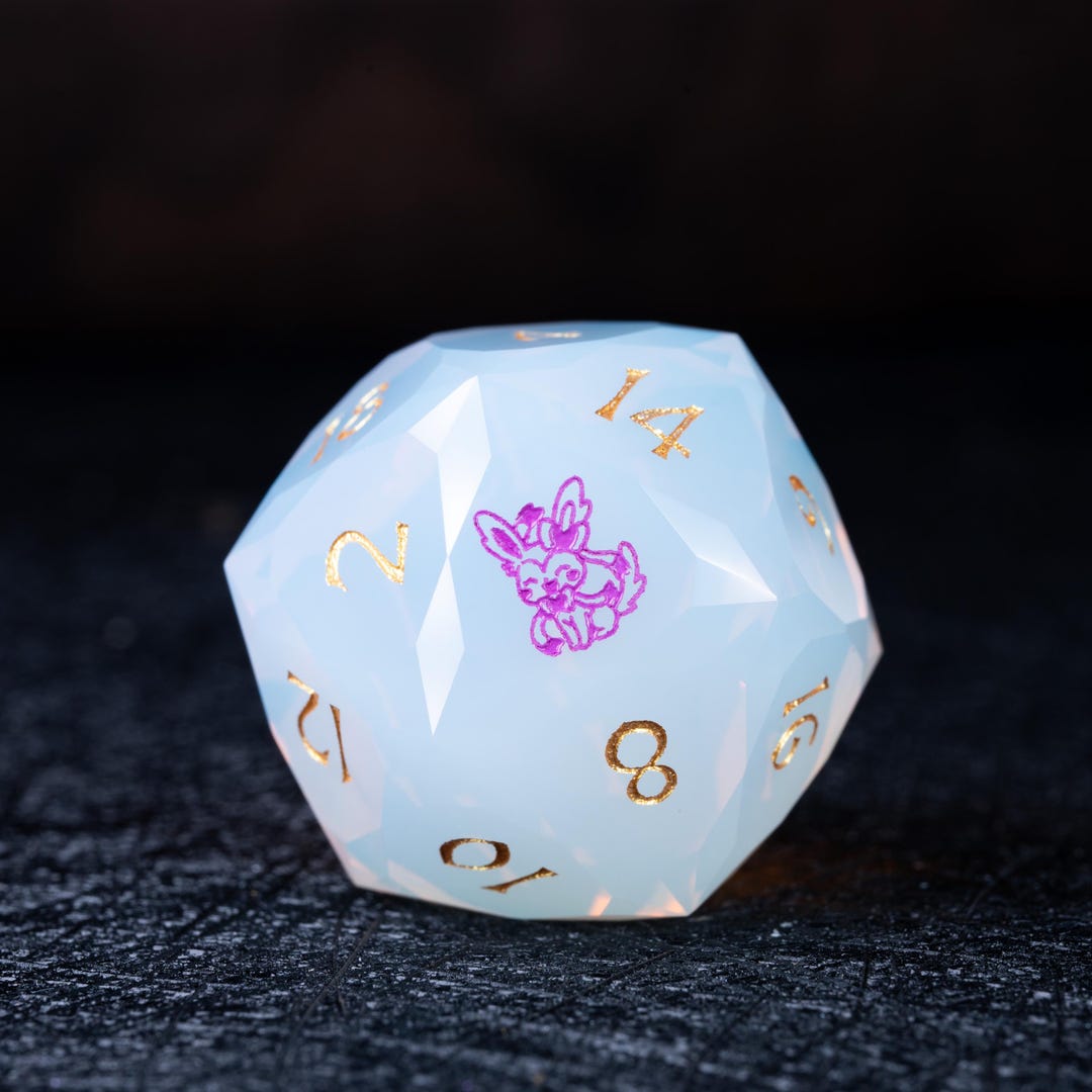 Hand Carved Opal Dice Set: Anime Polyhedral DND Dice - Etsy
