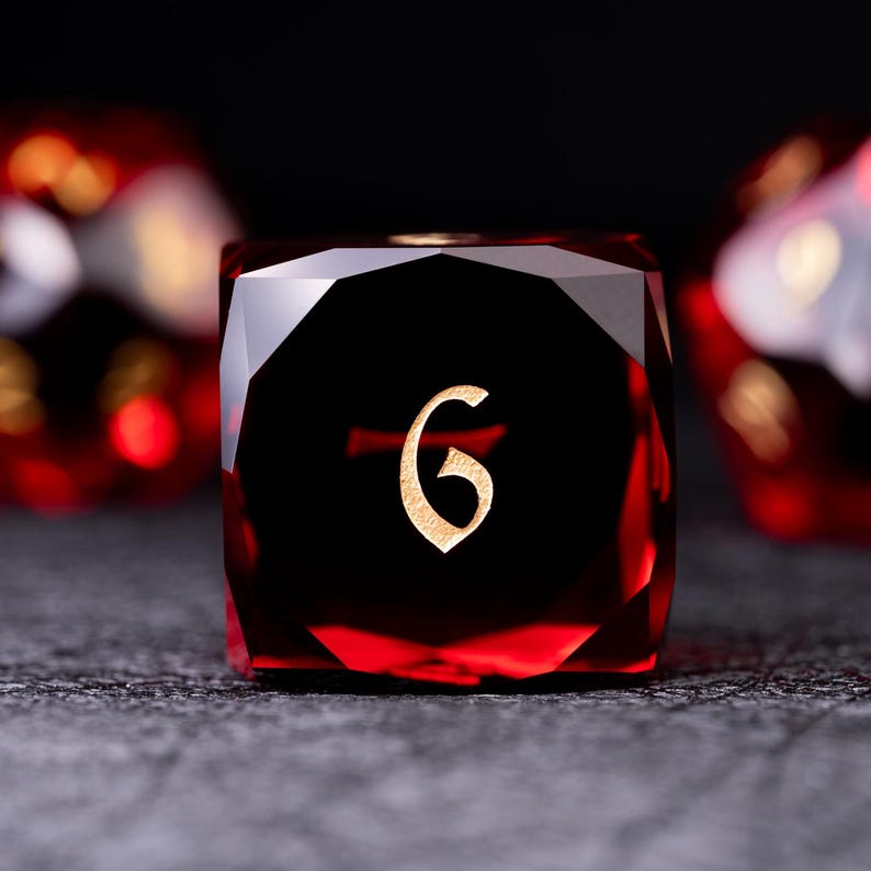 Red Crystal Gemstone DND Dice Set: Phoenix Style Polyhedral Dice - Etsy
