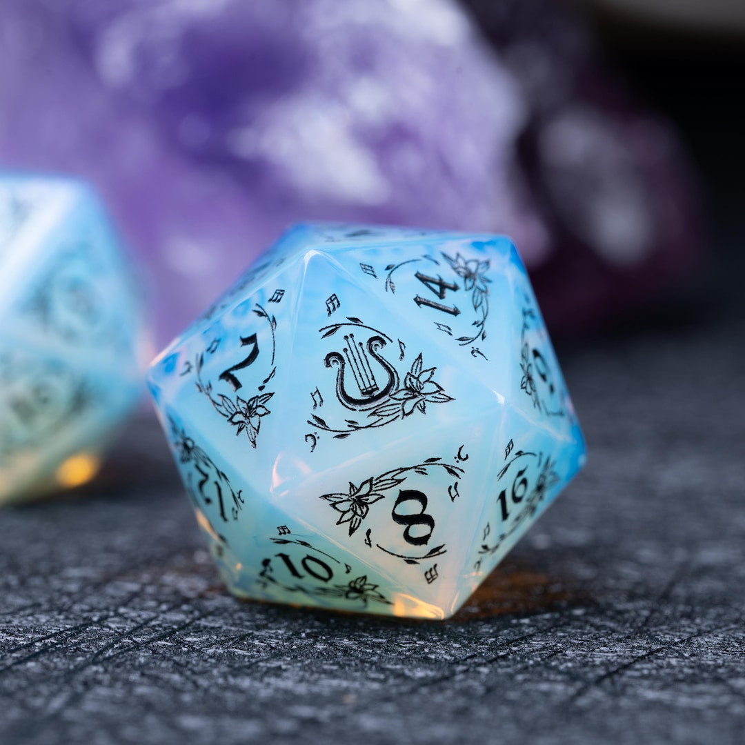 Hand Carved Opal Dice Set: Original Design Gemstone RPG Dice - Etsy