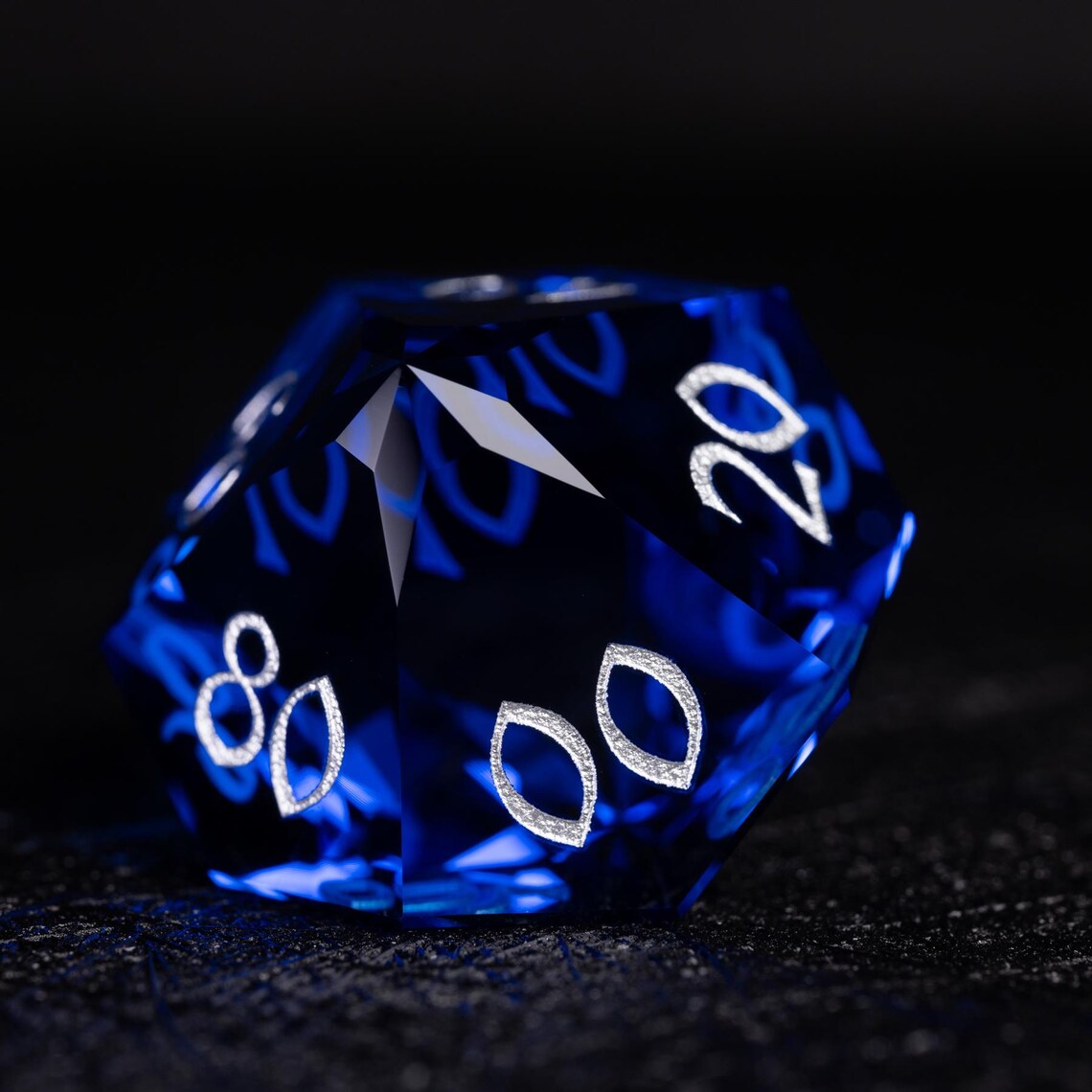 Blue Crystal DND Dice Set: Handmade Dragon Gemstone Polyhedral Dice - Etsy