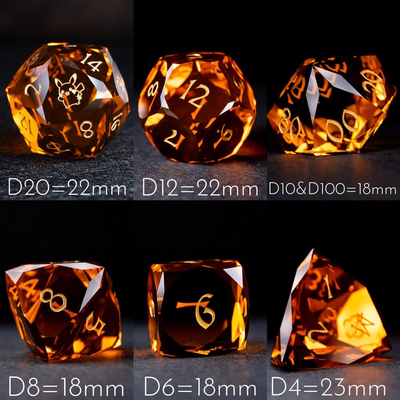 Dnd Yellow Dice Set,polyhedral RPG Game Dice - Etsy