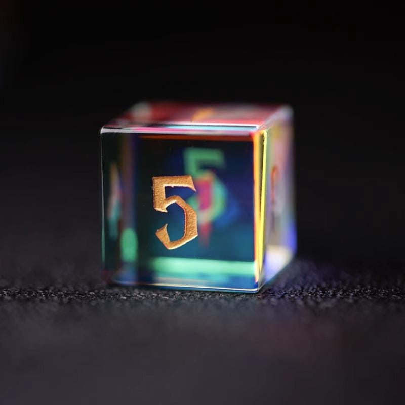 Dichroic Glass DND Dice Set: Rainbow Polyhedral D20 Dice - Etsy