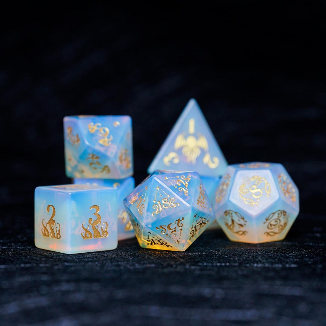 Opal Polyhedral Dice Set: Handmade Cthulhu DND Dice - Etsy