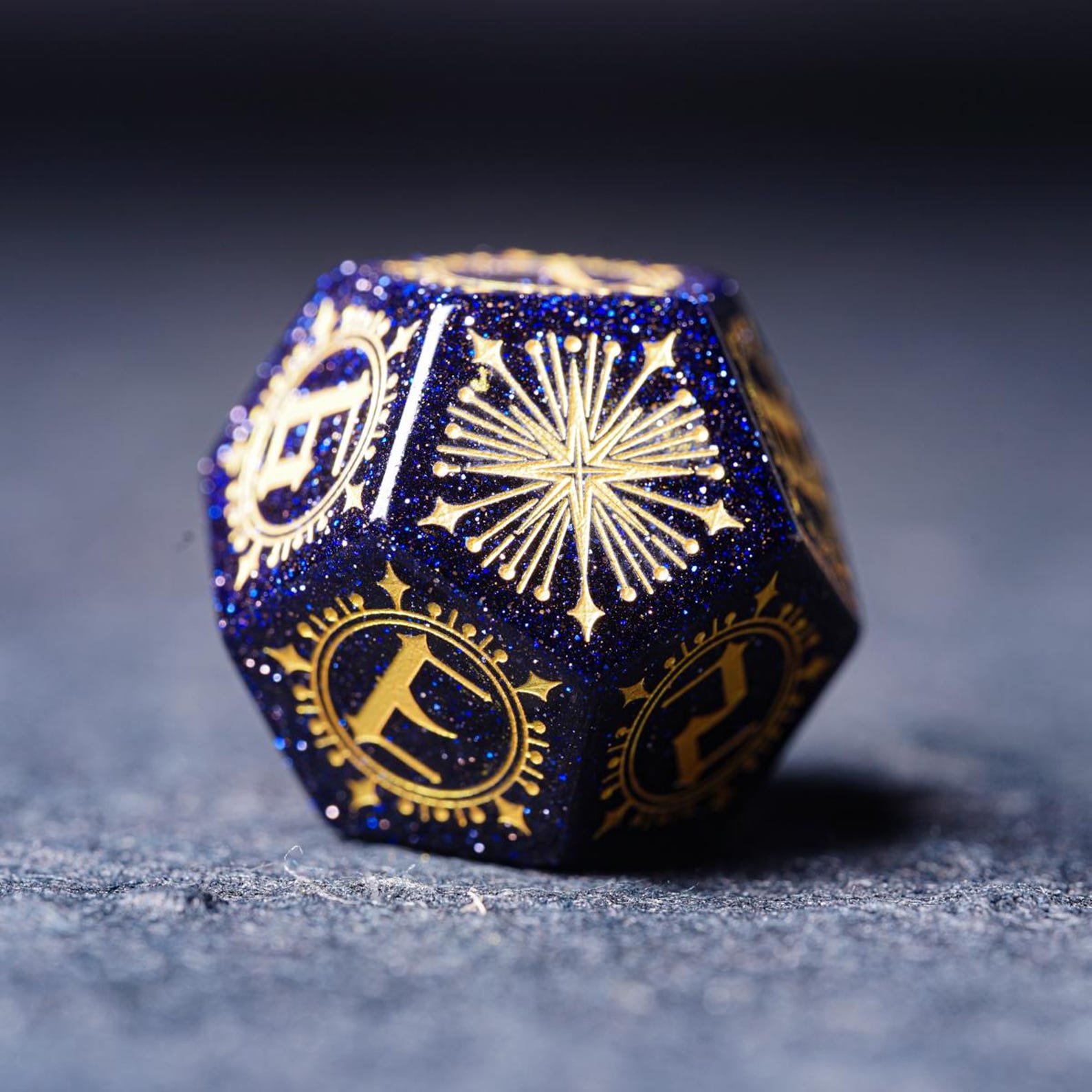 Blue Sandstone DND Dice Set: Hand Carved Bethlehem Star Polyhedral Dice ...