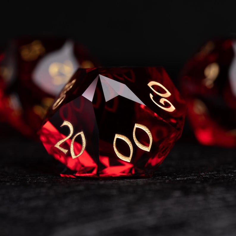 Red Crystal Gemstone DND Dice Set: Phoenix Style Polyhedral Dice - Etsy