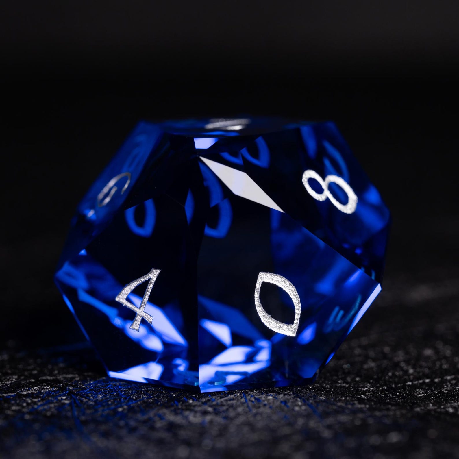 Blue Crystal DND Dice Set: Handmade Dragon Gemstone Polyhedral Dice - Etsy