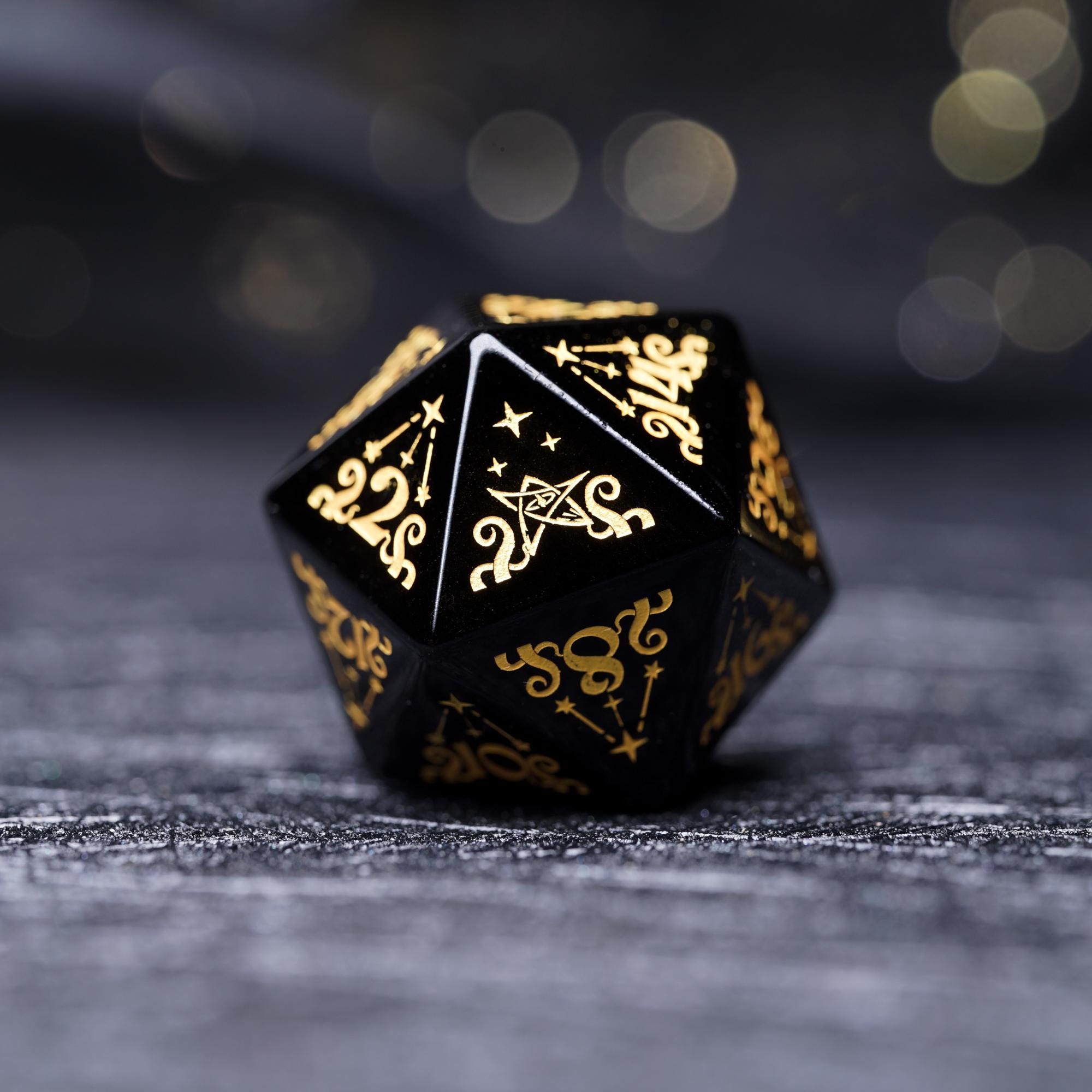 Hand Carved Obsidian Dice Set: Cthulhu Style Polyhedral RPG Dice - Etsy