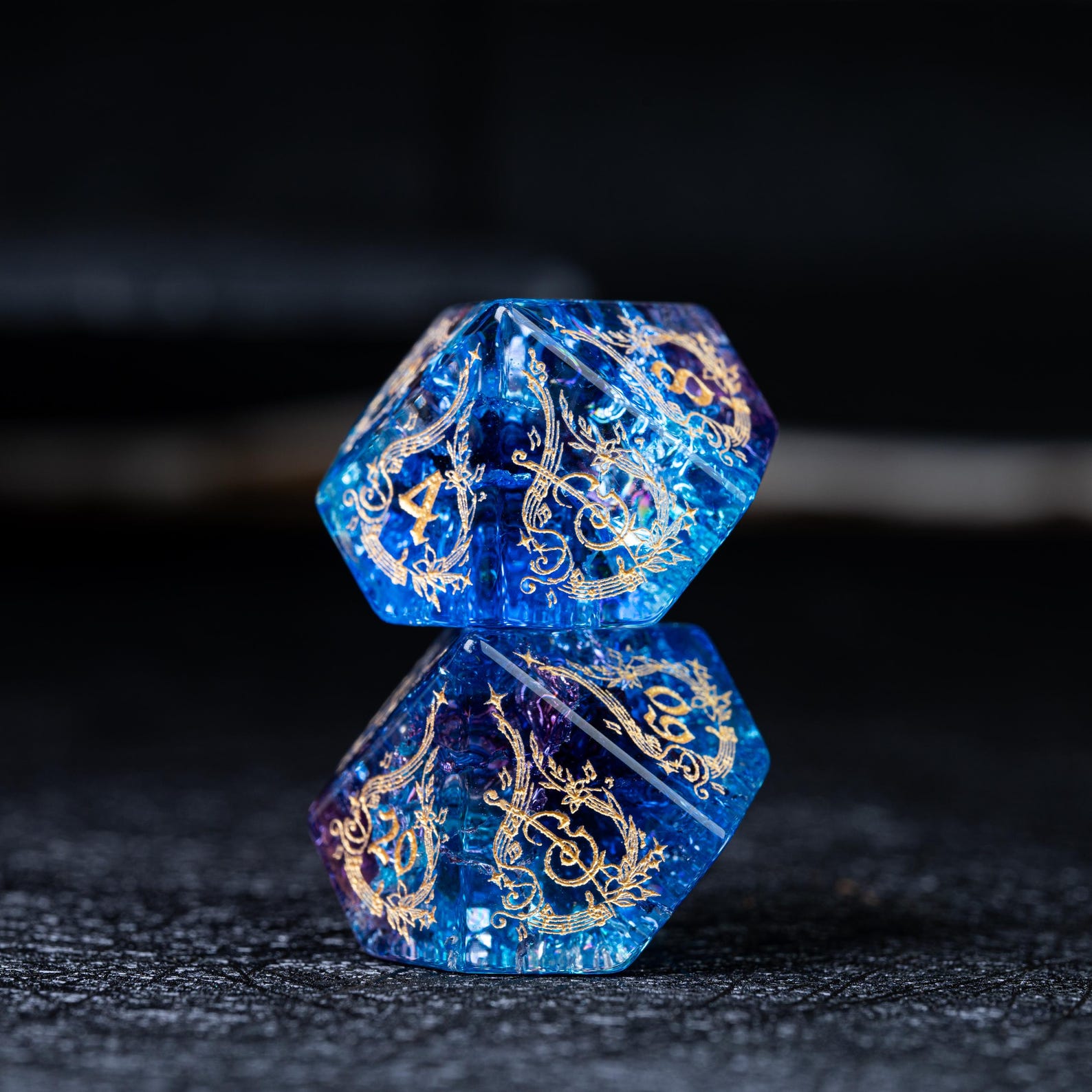 Rainbow Glaze Gemstone Dice Set: Original Hand-carved Polyhedral Dice ...