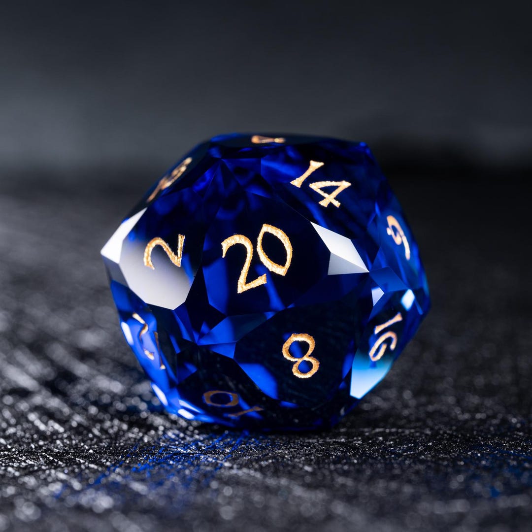 Blue Crystal Dice Set: Hand Carved Polyhedral Gemstone Dice - Etsy