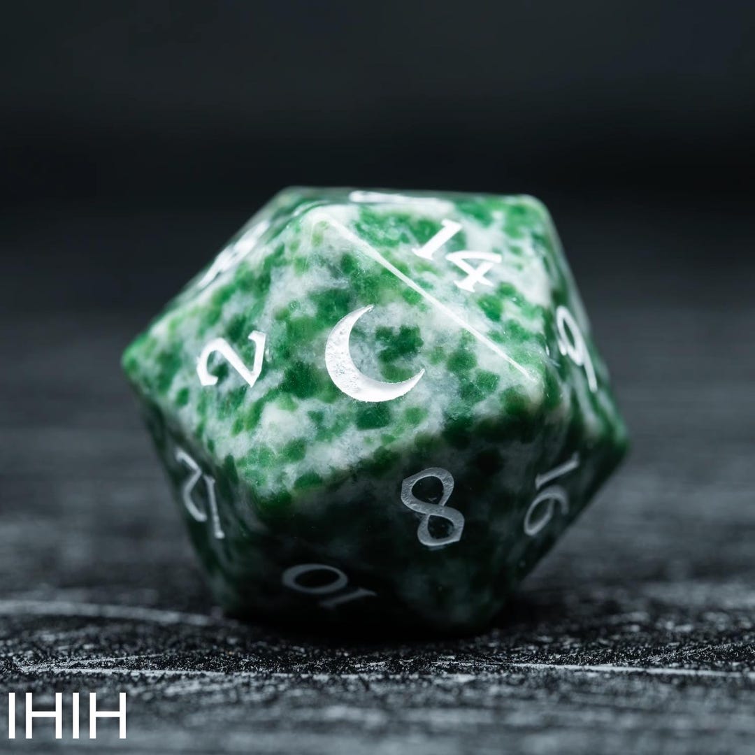 Qinghai Jade Dice Set: Moon D20 for Dungeons and Dragons - Etsy