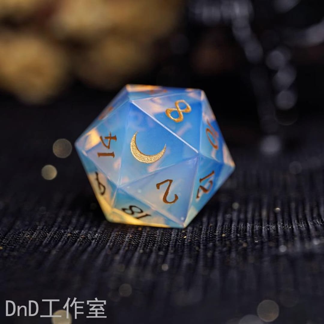 Opal Gemstone Polyhedral DND Dice Set,hand-carved Dnd Dice Stone Set ...