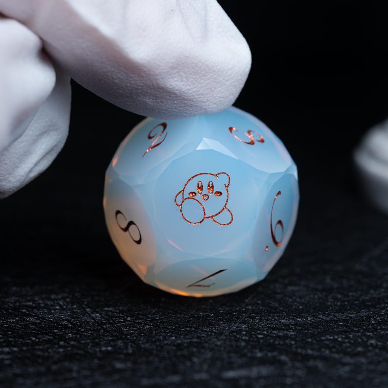 Opal DND Dice Set Hand Carved Polyhedral Gemstone Dice - Etsy