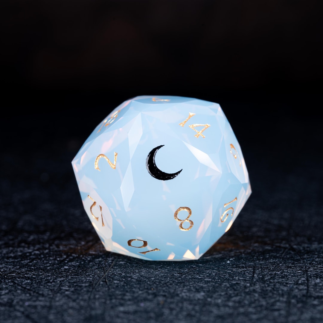 Handmade Dice Opal Gemstone DND Dice Set: Moon Style Polyhedral Dice ...