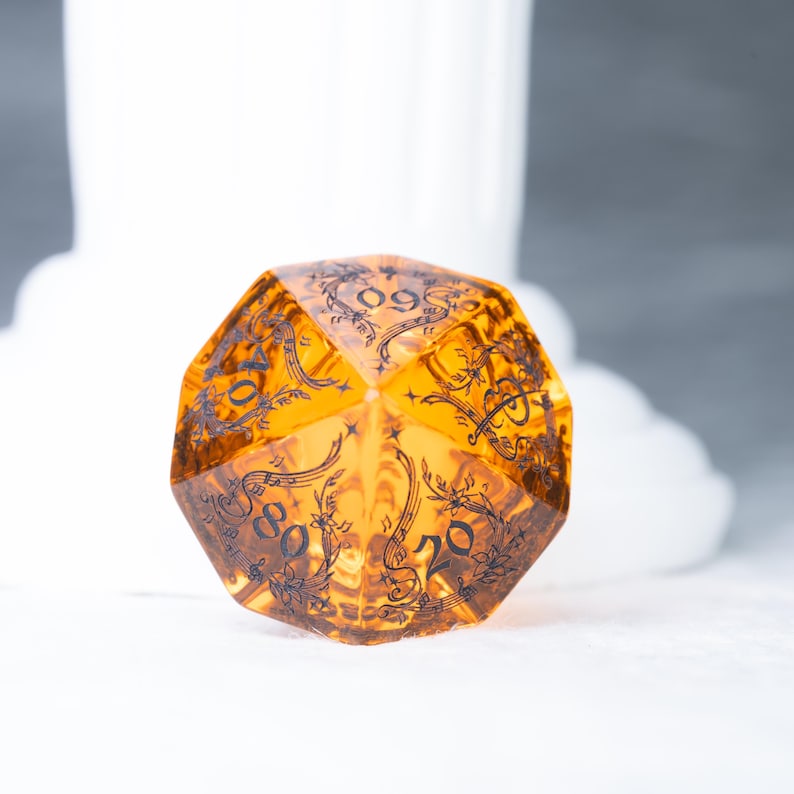 Hand Carved Yellow Gemstone Dice Set: Music DND RPG Polyhedral Dice - Etsy