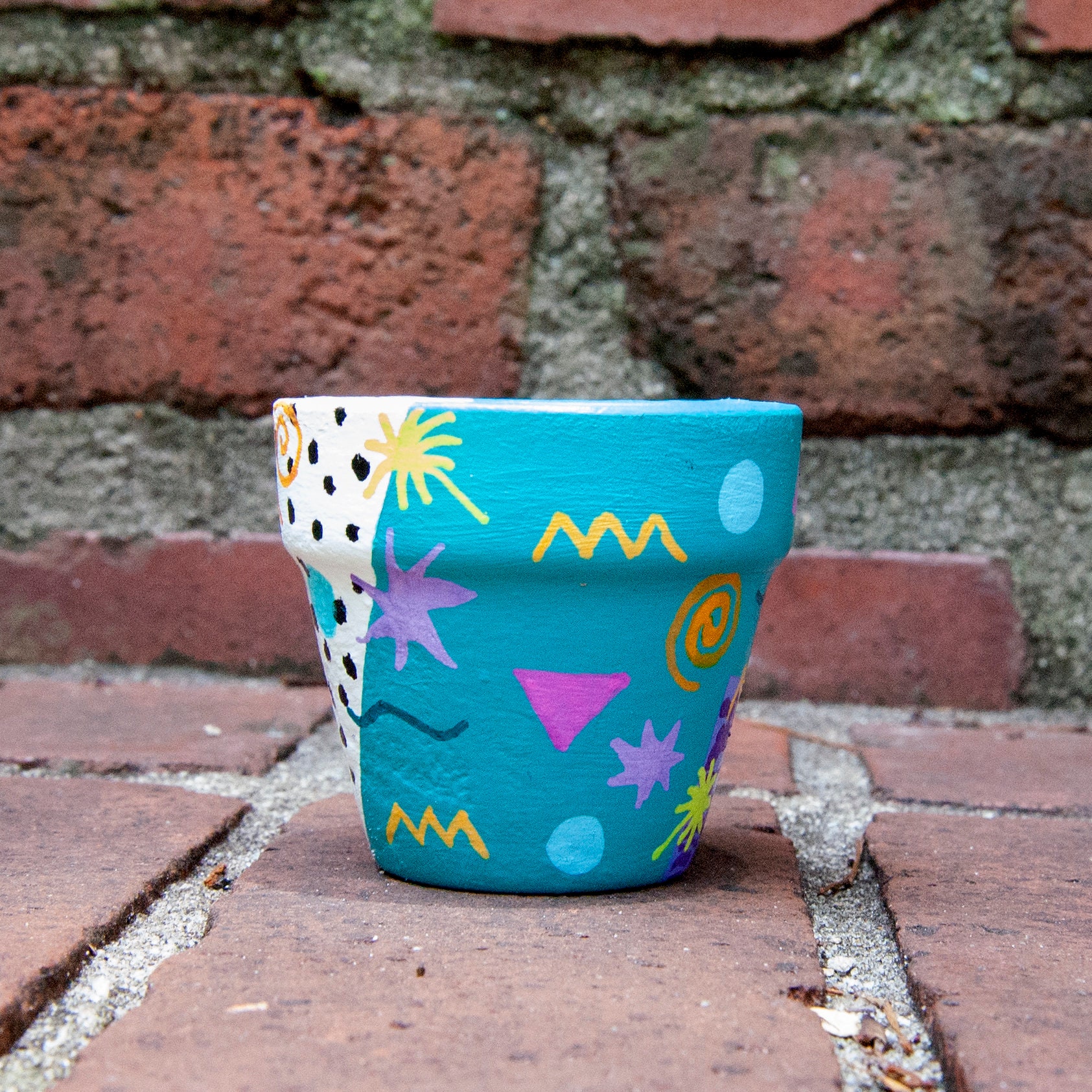 80's Inspired Clay Pot - Etsy