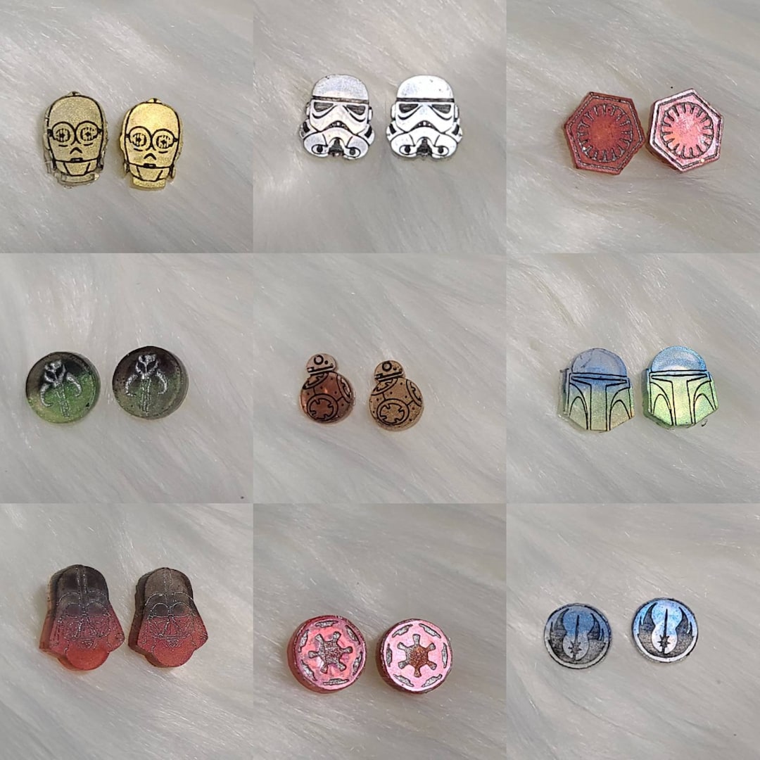 Star Wars Inspired Stud Earrings Choose Your Design - Etsy