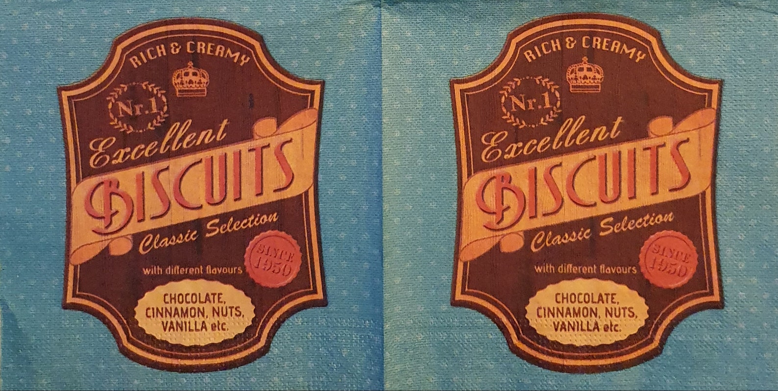 Biscuits Tin Labels Set of 4 Napkins - Etsy