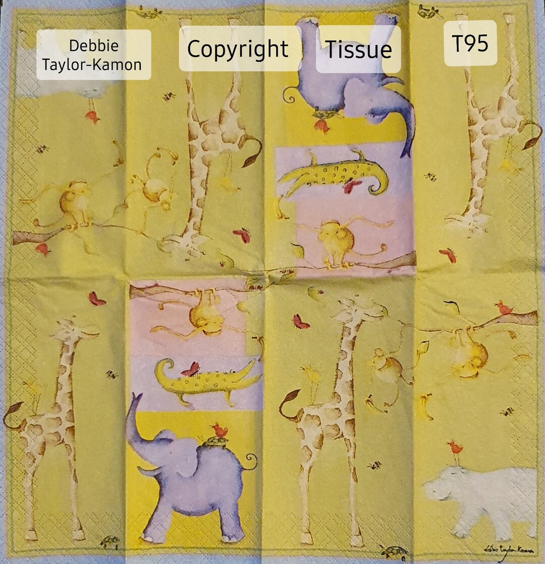 Safari Animals Debbie Taylor Kamon Single Tissue Available - Etsy