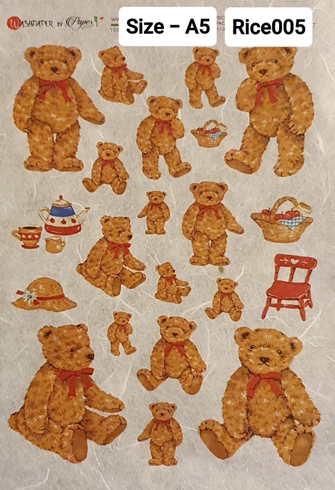 Teddy Bears Rice Paper - Etsy UK