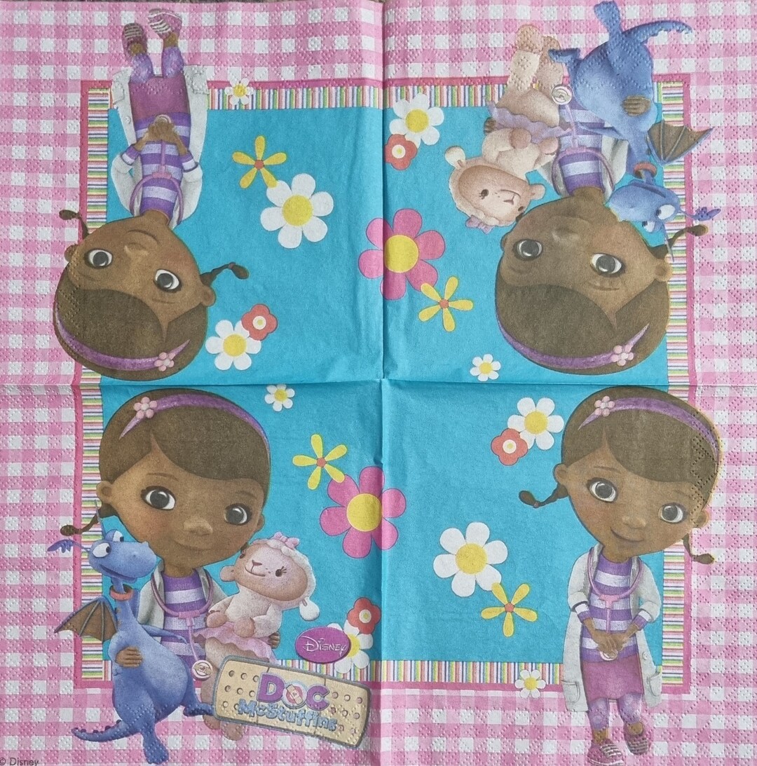 Disney Doc Mcstuffins Disney Set of 4 Paper Napkins & Single Napkin ...