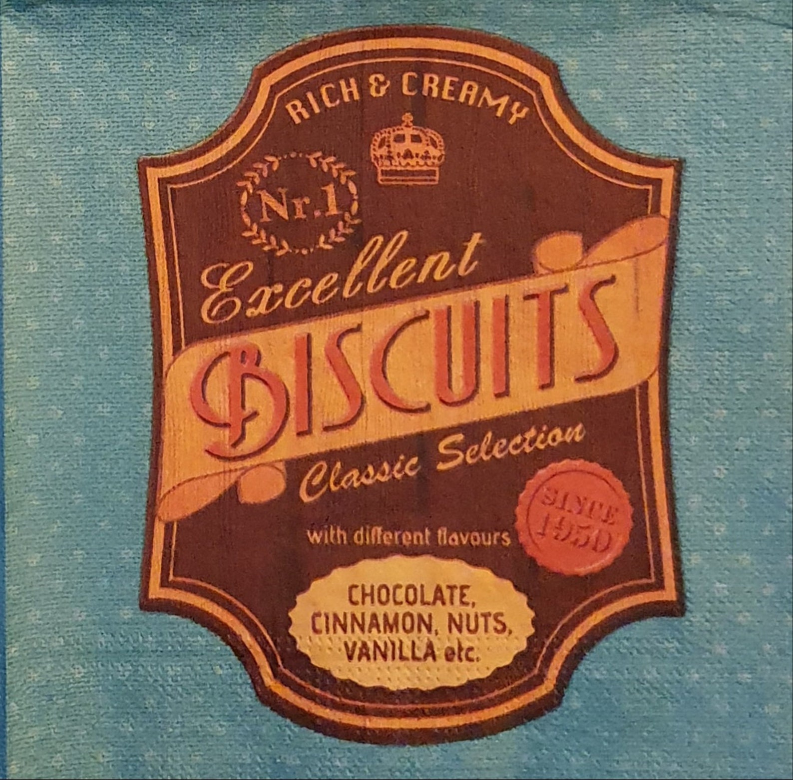Biscuits Tin Labels Set of 4 Napkins - Etsy