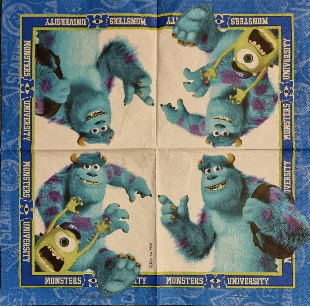 Disney Monsters Inc B0441 Set of 4 Paper Napkins and Single Napkins ...