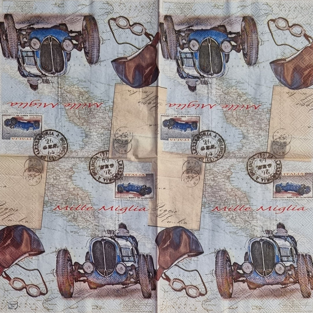 Racing Car 1826 Set of 4 Paper Napkins - Etsy
