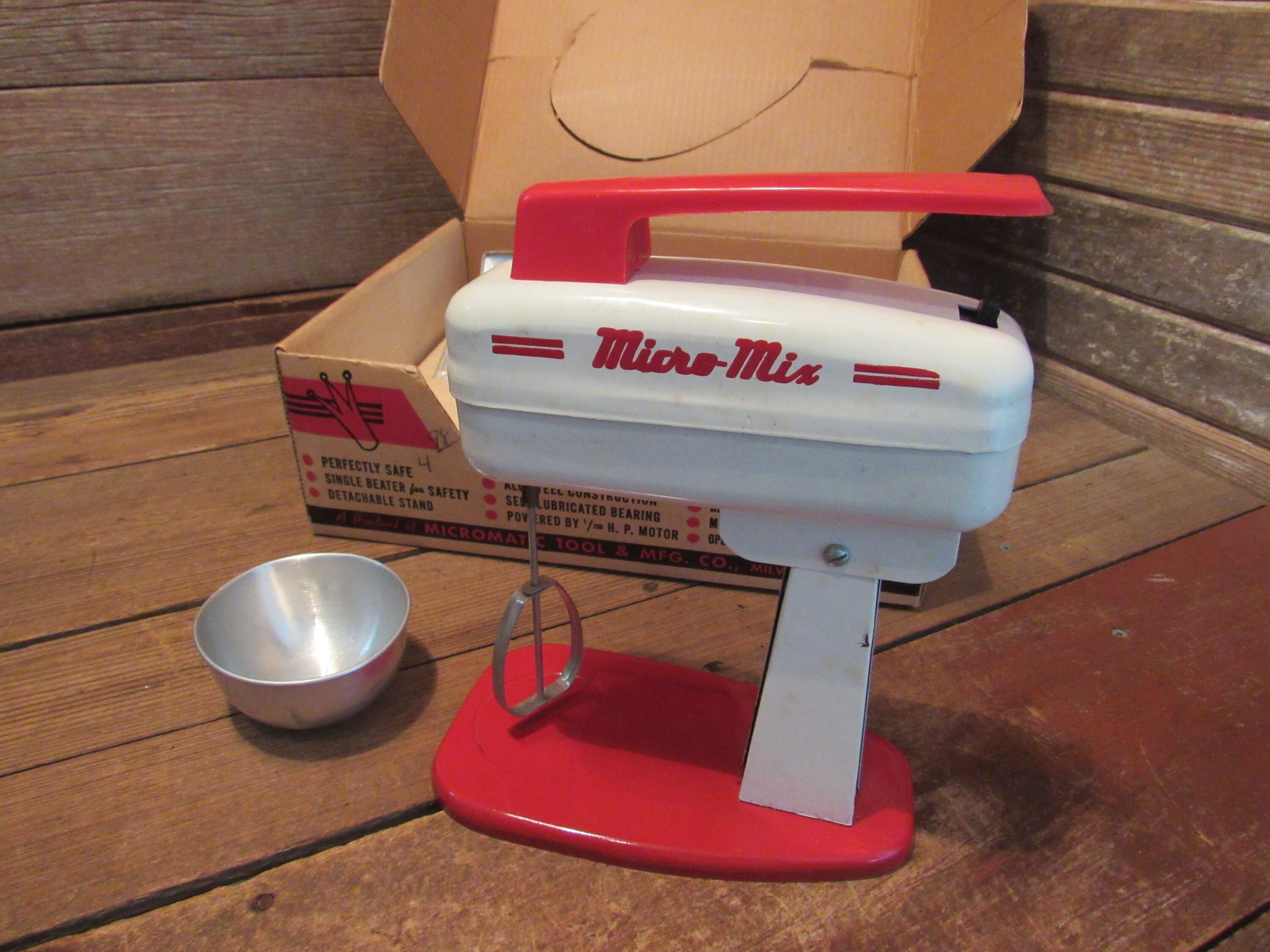 Vintage 1950'S Micro-mix Battery-op Toy Mixer #MX45 Box W/accessories ...