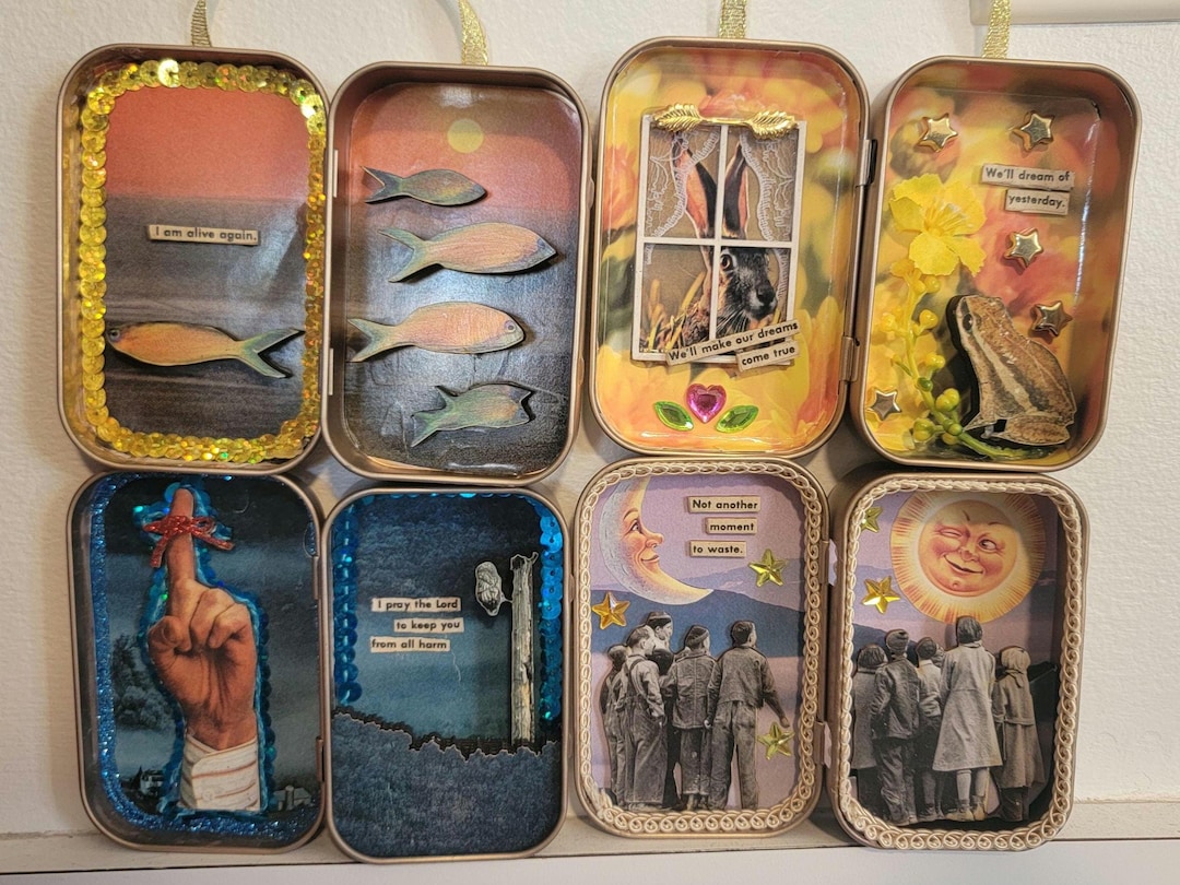 Assemblage Collage Tin - Retro Magazine Photos - Etsy