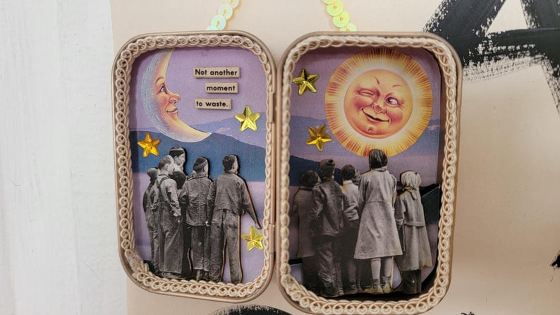 Assemblage Collage Tin - Retro Magazine Photos - Etsy